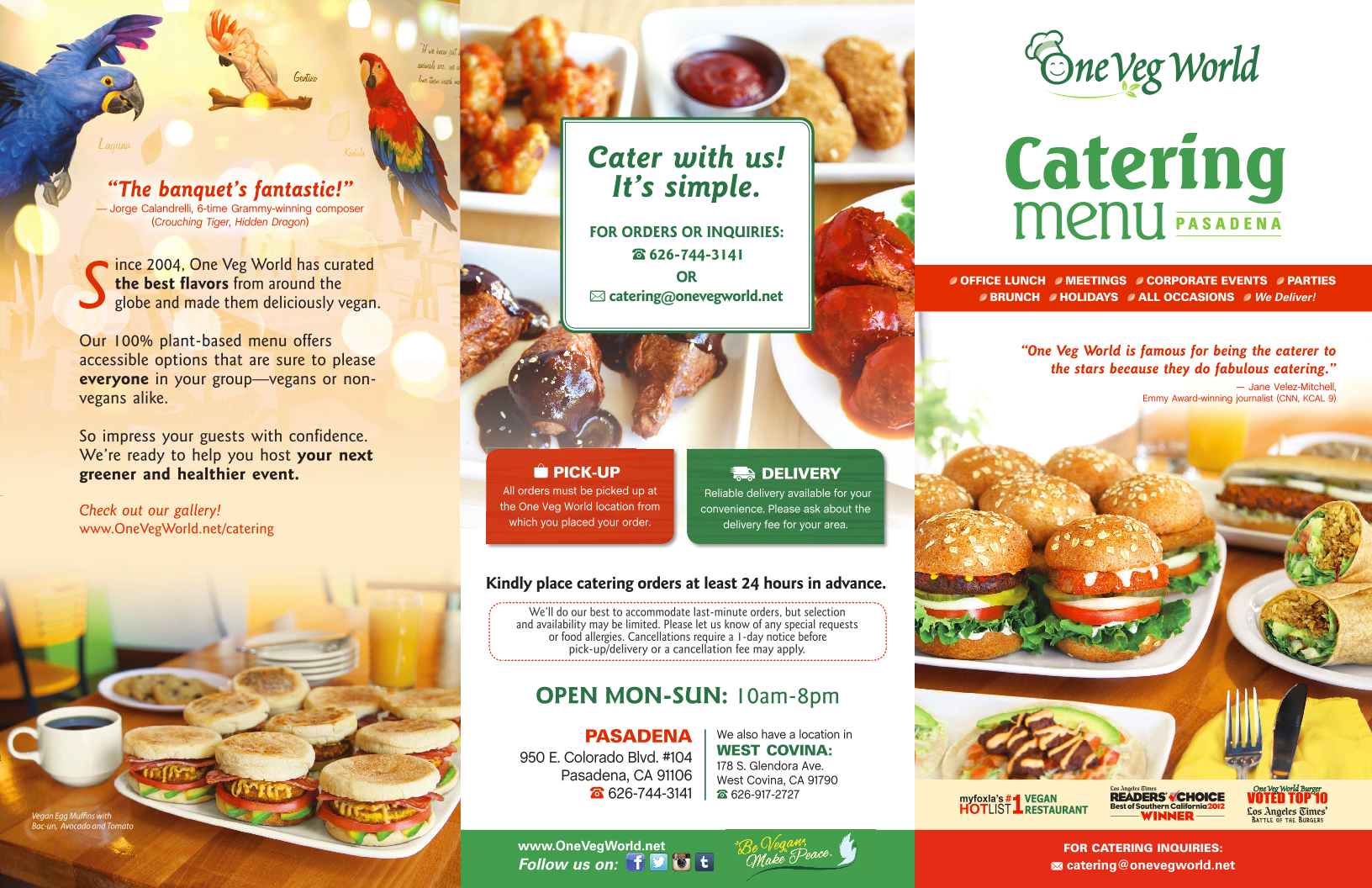 Catering Menu › One Veg World ‹ Be Vegan, Make Peace!