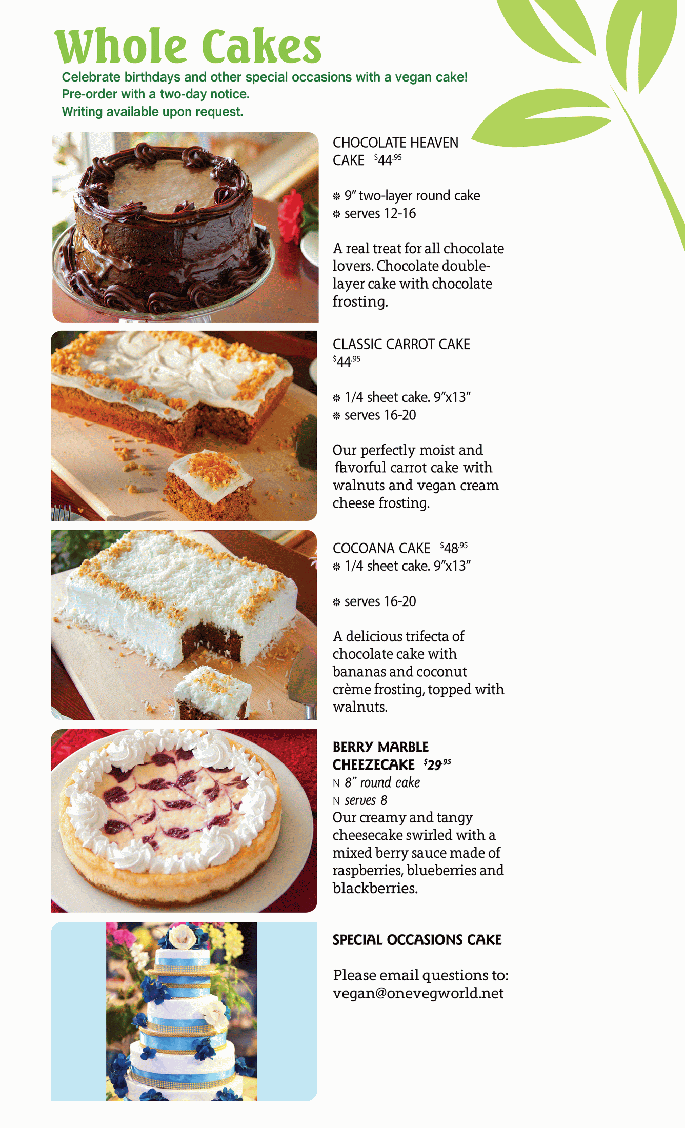 Menu Selection › One Veg World ‹ Be Vegan, Make Peace!